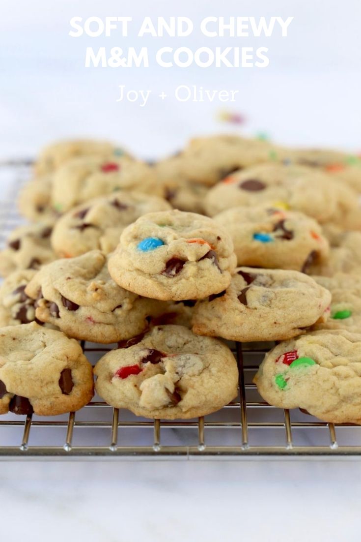 The Best Soft and Chewy M&M Cookies - Joy + Oliver