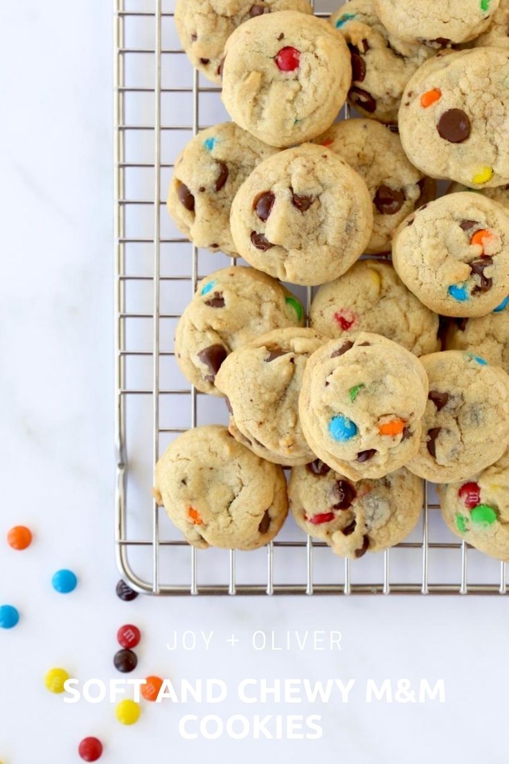 The Best Soft and Chewy M&M Cookies - Joy + Oliver