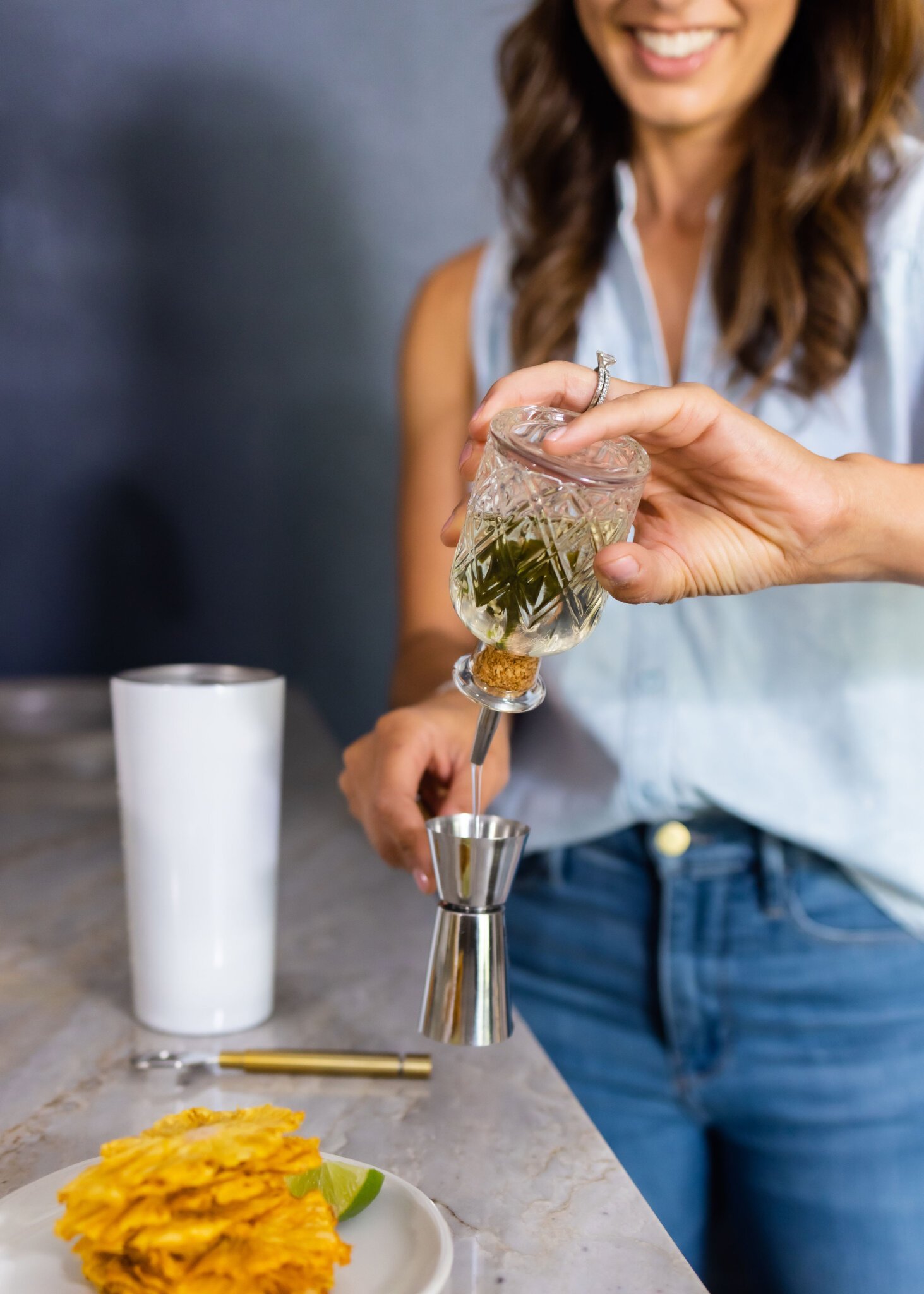 Spicy Pineapple Tequila Spritz - Joy + Oliver