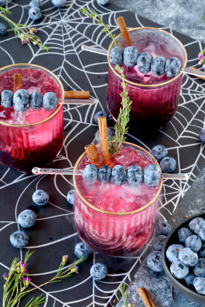 Spooky and Spiced Blueberry Vodka Tonic - Joy + Oliver